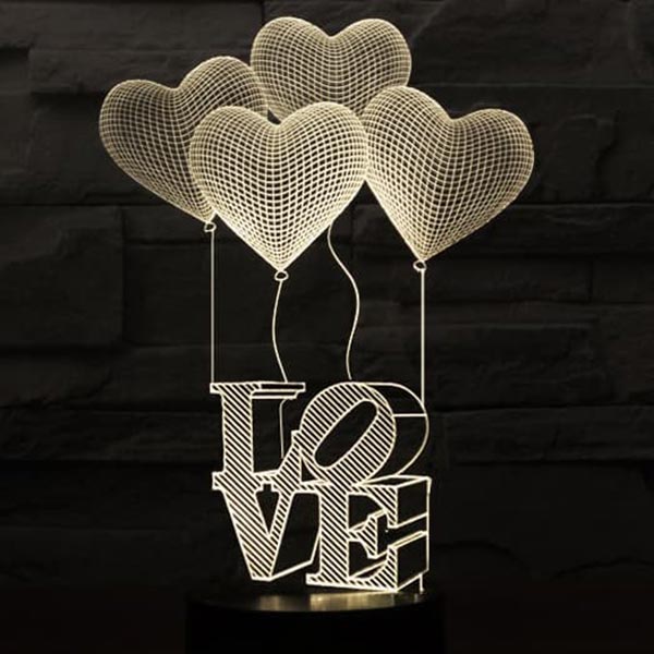 Send 3D LED Love Heart Lamp Online - GAL21-99367 | Giftalove