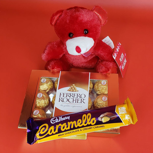 Send Cute Teddy with Chocolate Online - EGPUSVG166VL19 | Giftalove