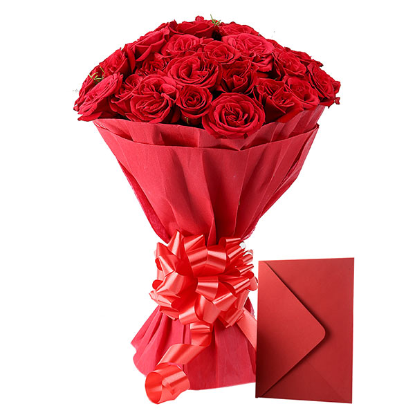 Send Red Roses N Greeting card Online - F17-EXDGREETING5GAL17 | Giftalove