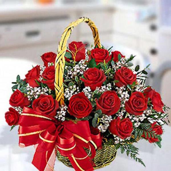 Send Red Roses Arrangement in Basket Online - FNPUAEVLF35VL19 | Giftalove