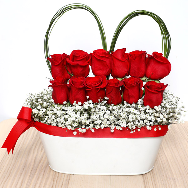 Send Decorative Red Roses Pot Online - VL20-94930 | Giftalove