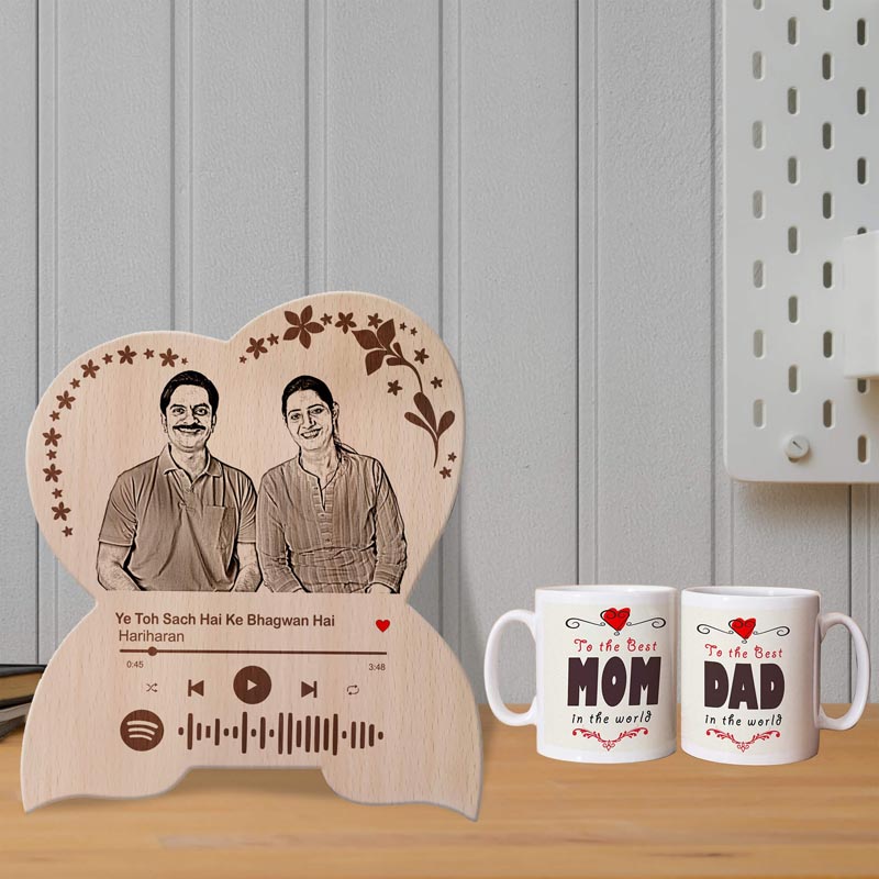 Send Personalized Mug & Heart Frame Gift For Parents Online - GAL24 ...