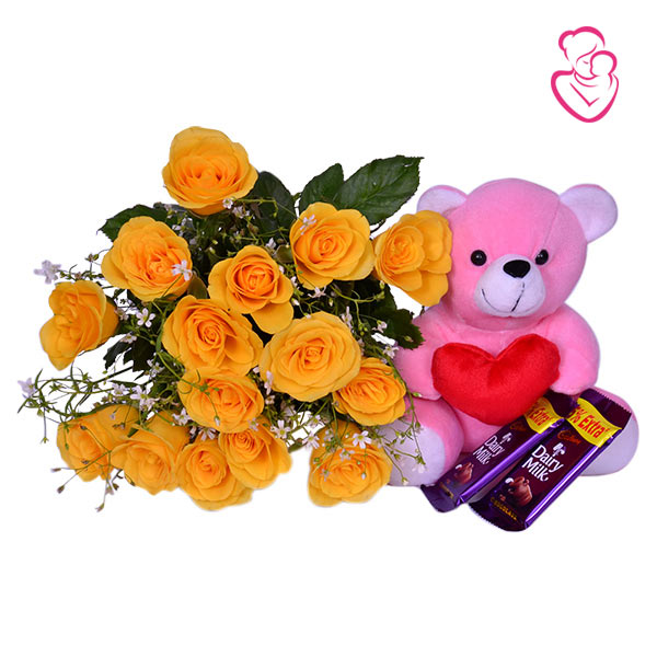 Send Yellow Roses with Chocolate Delights Online - PR17MD015MD17 ...