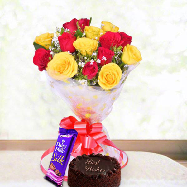 Send Red & Yellow Rosy Combo Online - PRE166GAL17 | Giftalove