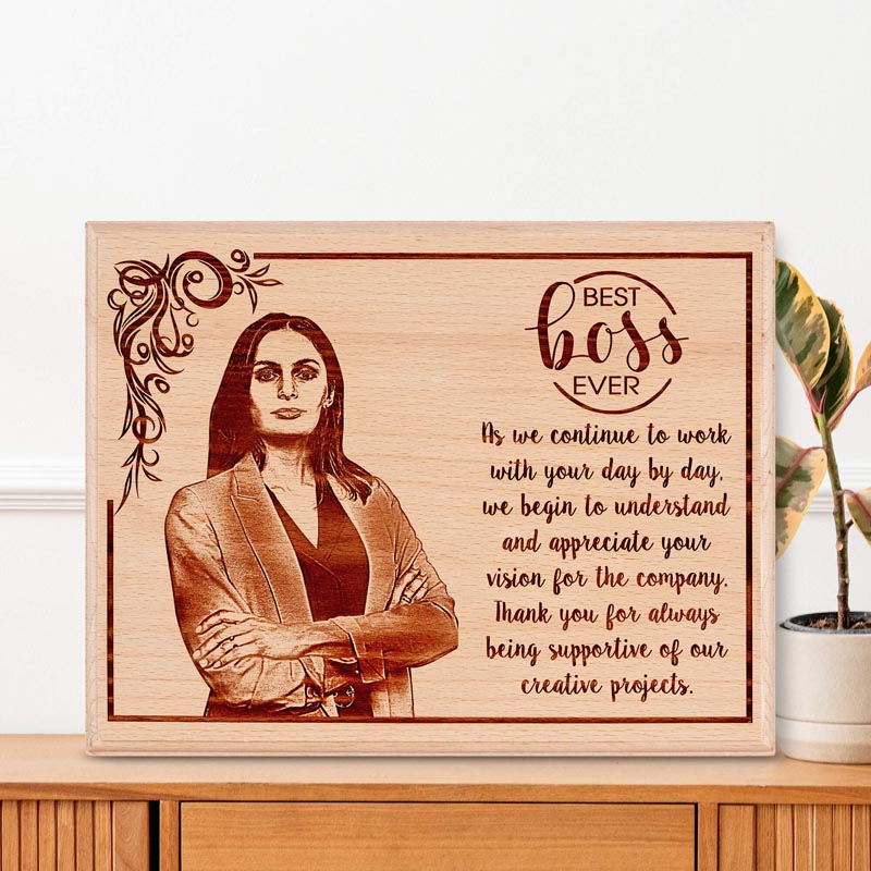 Send Personalized Engraved Wooden Photo Frame For Boss Online - GAL24 ...