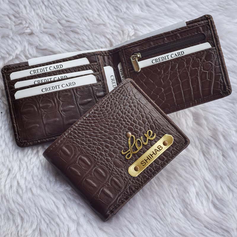 Buy Personalized Wallet For Men (Crocs Wallet, Brown) Online - GAL24 ...