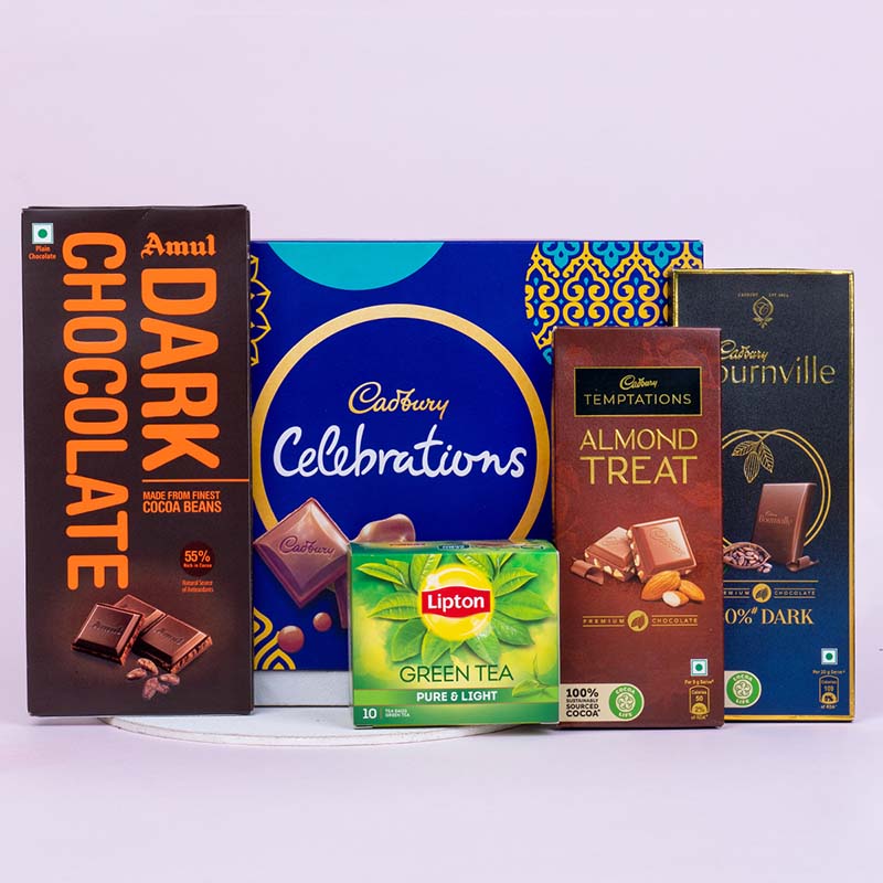 Send Cadbury N Amul Chocolates with Green Tea Gift Pack Online - GAL23 ...