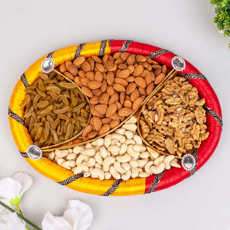 Send Dry Fruits with Designer Tray Gift Pack Online - GAL23-111161 ...