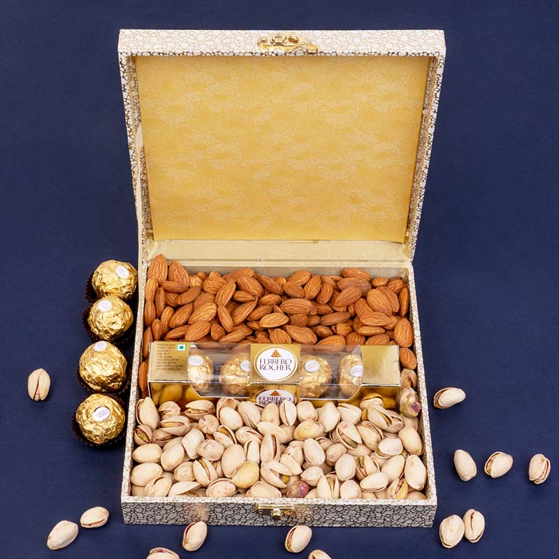 Send Ferrero Rocher with Dry Fruits in Designer Box Gift Pack Online ...