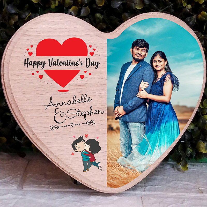 Send Personalized Wooden Heart Shape Table Top For Valentine Online ...