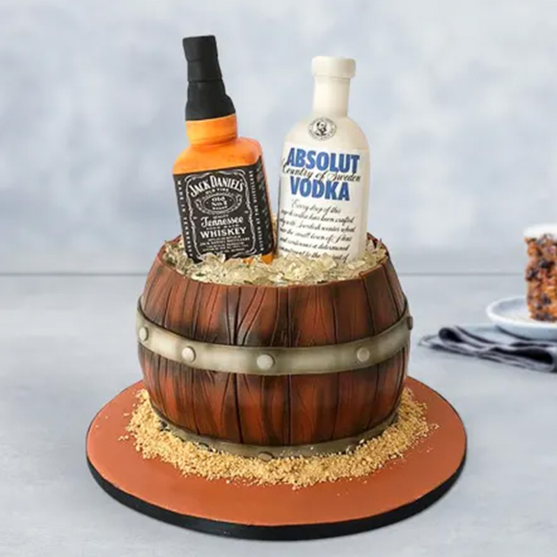 Send Vodka-Whiskey Fusion Barrel Cake Online - GAL24-112613 | Giftalove